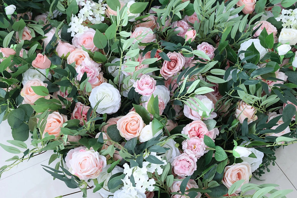 Dusty Pink, Ivory, Greenery Flower Wall, Bridal Shower Backdrop Decor ...