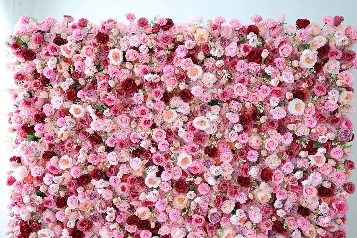 Light Pink, Hot Pink, Burgundy Flower Backdrop, Wedding Backdrop Decor ...
