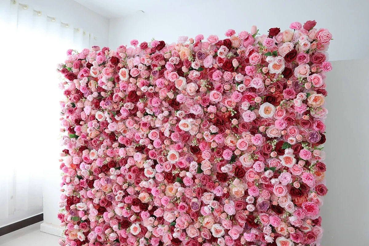 Light Pink, Hot Pink, Burgundy Flower Backdrop, Wedding Backdrop Decor ...