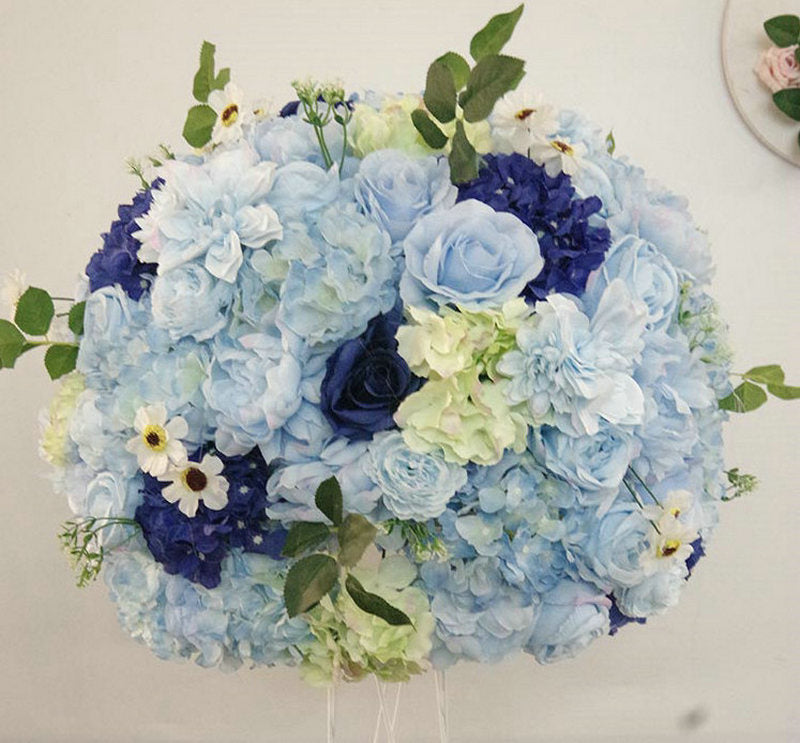Artificial Baby Blue Royal Blue Flower Ball,Wedding Table Centerpiece – Atongham